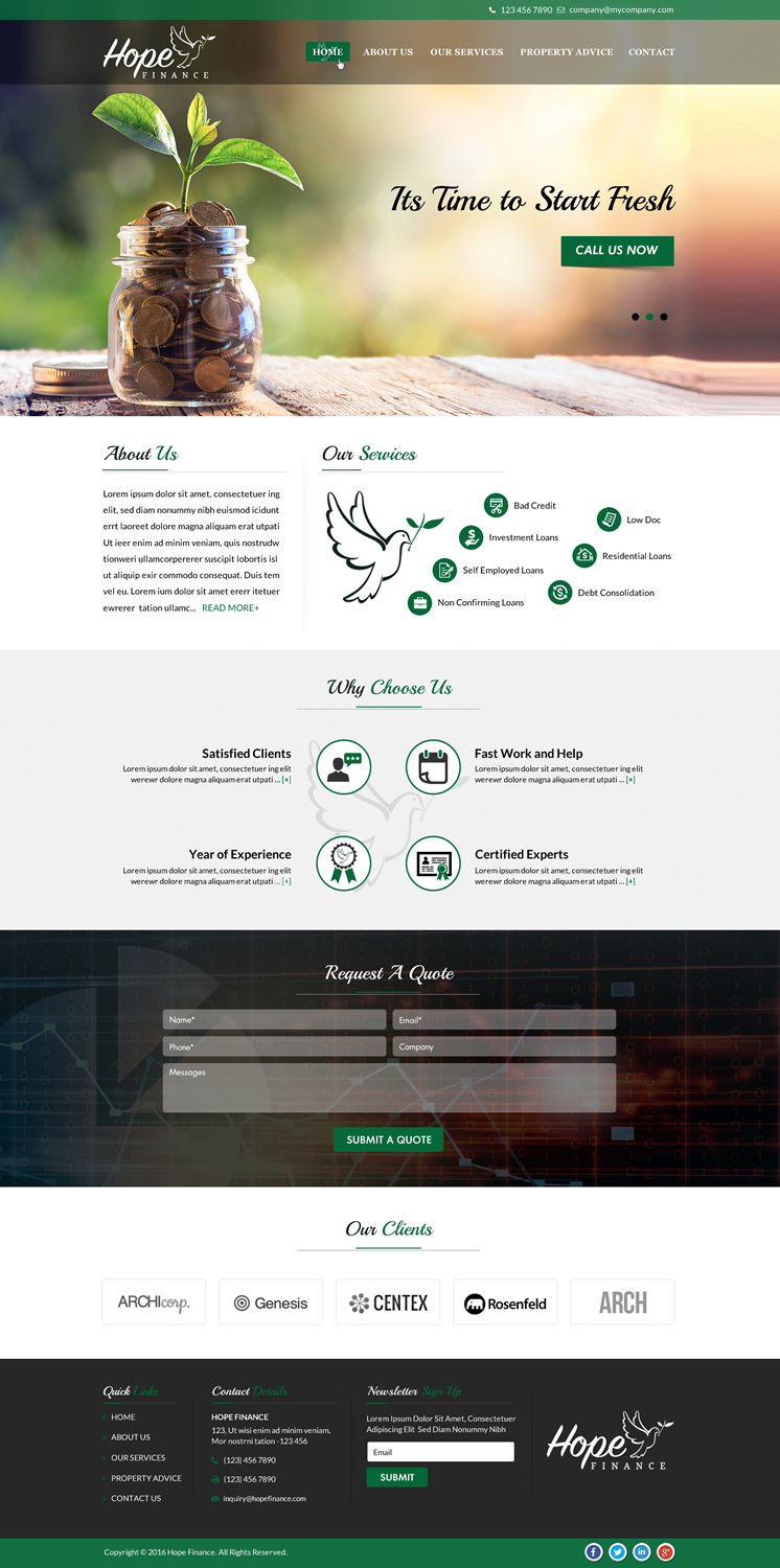 Colorful, Elegant, Finance Web Design for Hope Finance by Sbss | Design ...