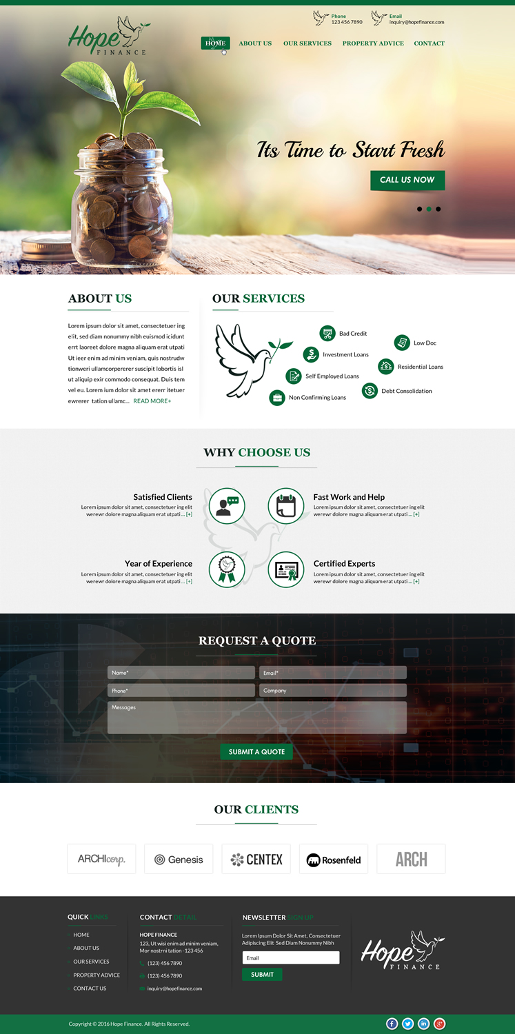 Colorful, Elegant, Finance Web Design for Hope Finance by Sbss | Design ...