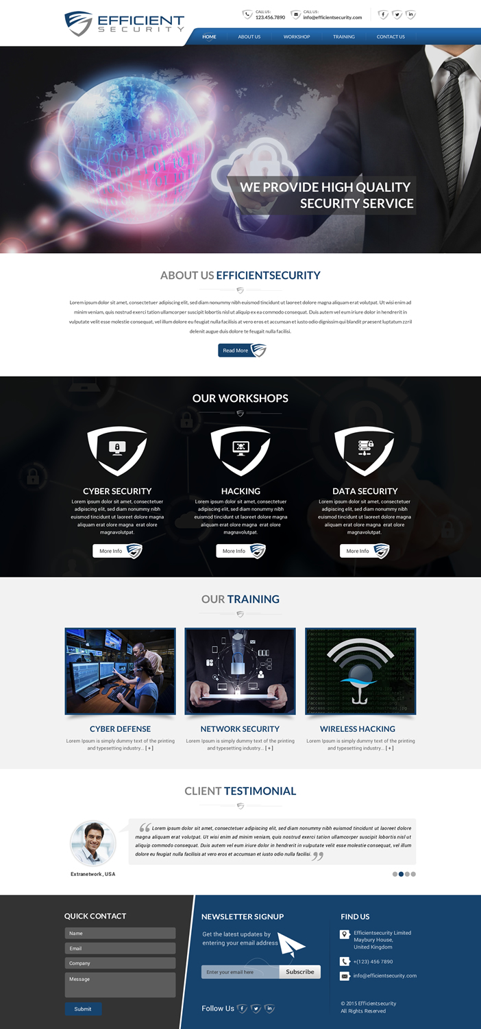 Serious, Modern, It Company Web Design for Efficient Security by Sbss ...