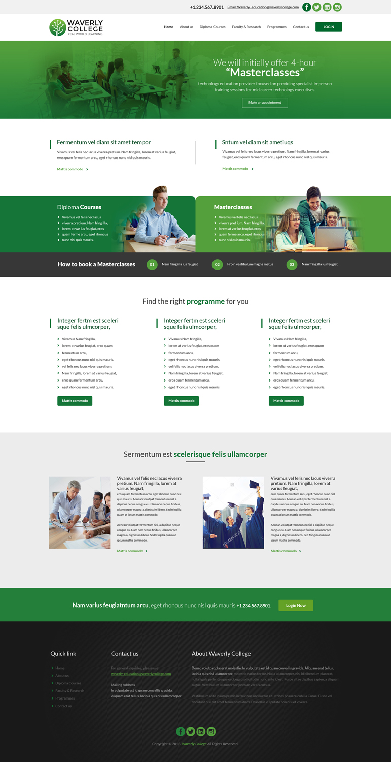 Modern, Bold, College Web Design for a Company by Kreative Fingers ...