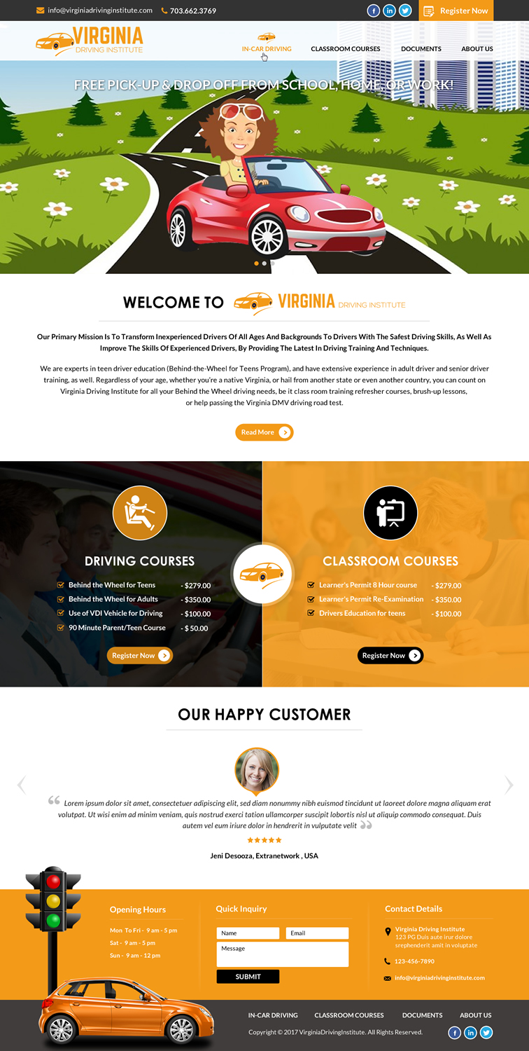 Elegant, Playful, Driving School Web Design for a Company by Sbss ...