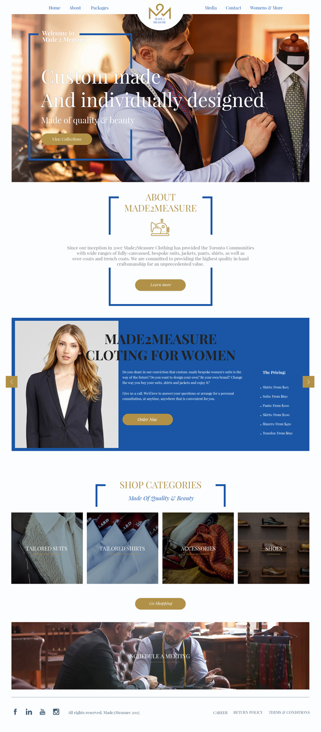 Bold, Modern, Clothing Web Design for Made2Measure Clothing by ...