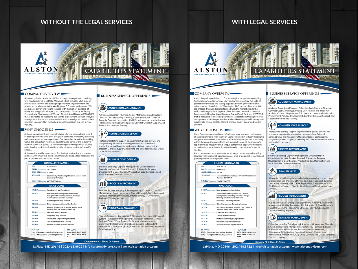 Elegant, Playful, Management Consulting Flyer Design for Alston Global Strategies LLC by ...