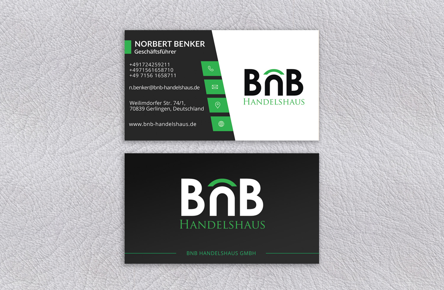 Elegant, Serious, Trade Business Card Design for BnB Handelshaus by ...