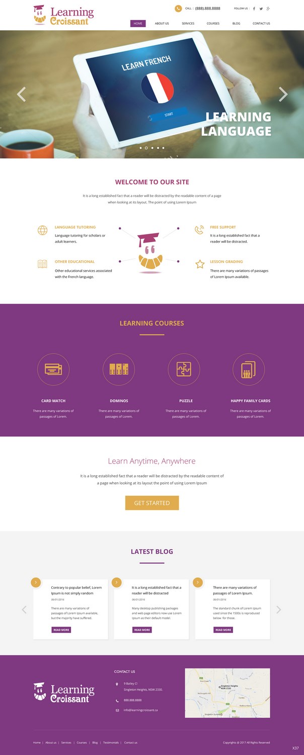 Modern, Colorful, Tutoring Web Design for Learningcroissant by pb ...