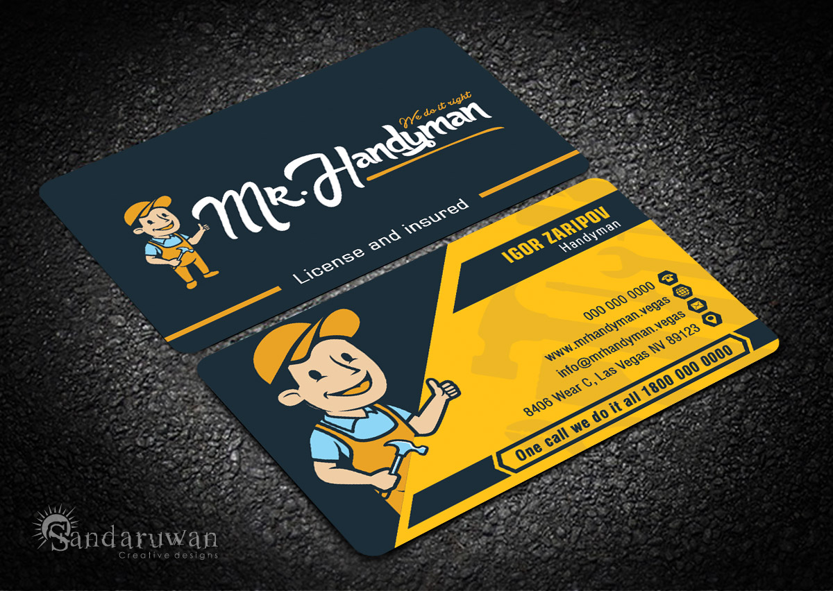 Handyman Logo Design Wrench Hammer Screwdriver Repair Fix Handyman 
