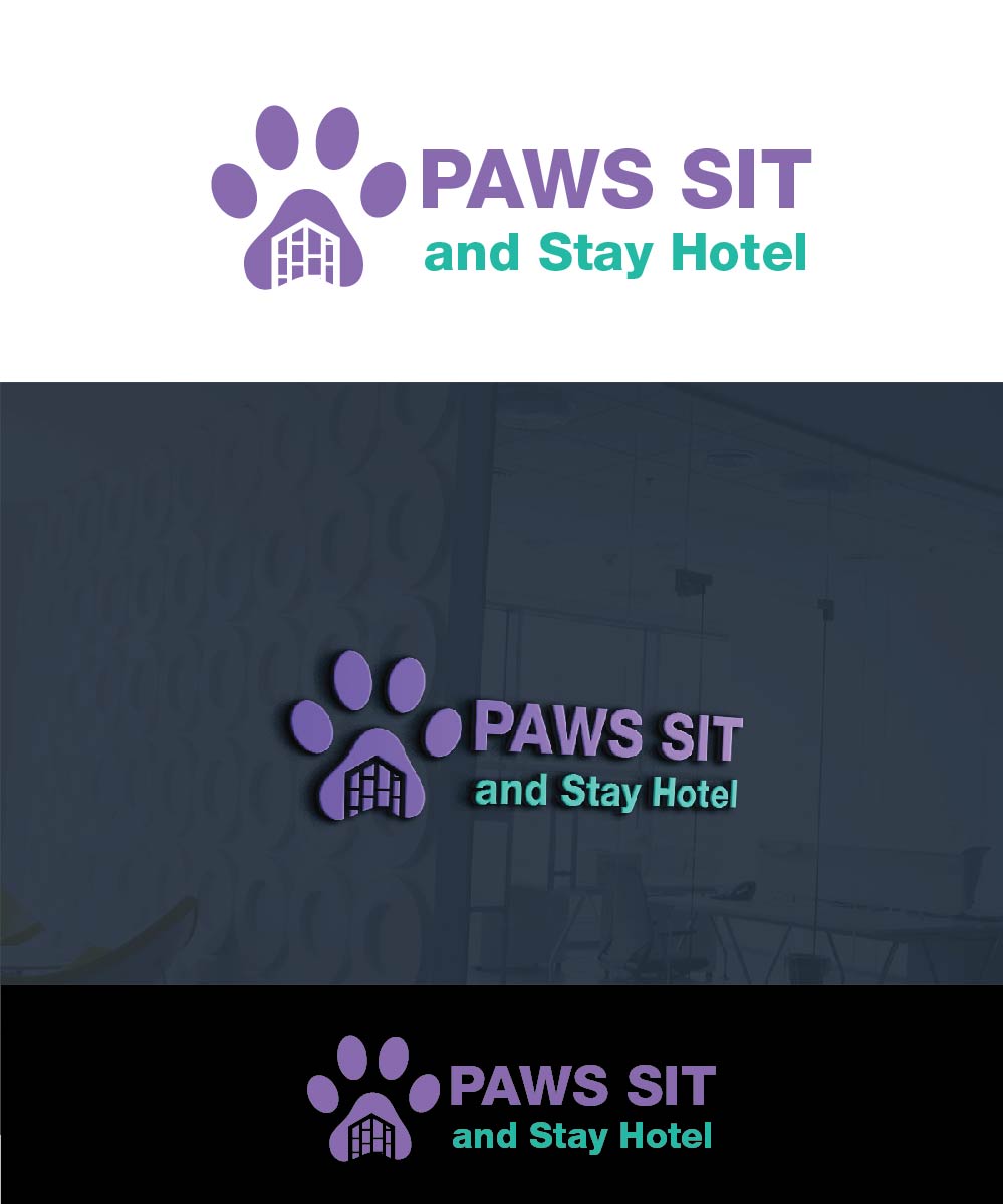 Modern, Colorful, Hotel Logo Design for Paws Sit and Stay Hotel by ...
