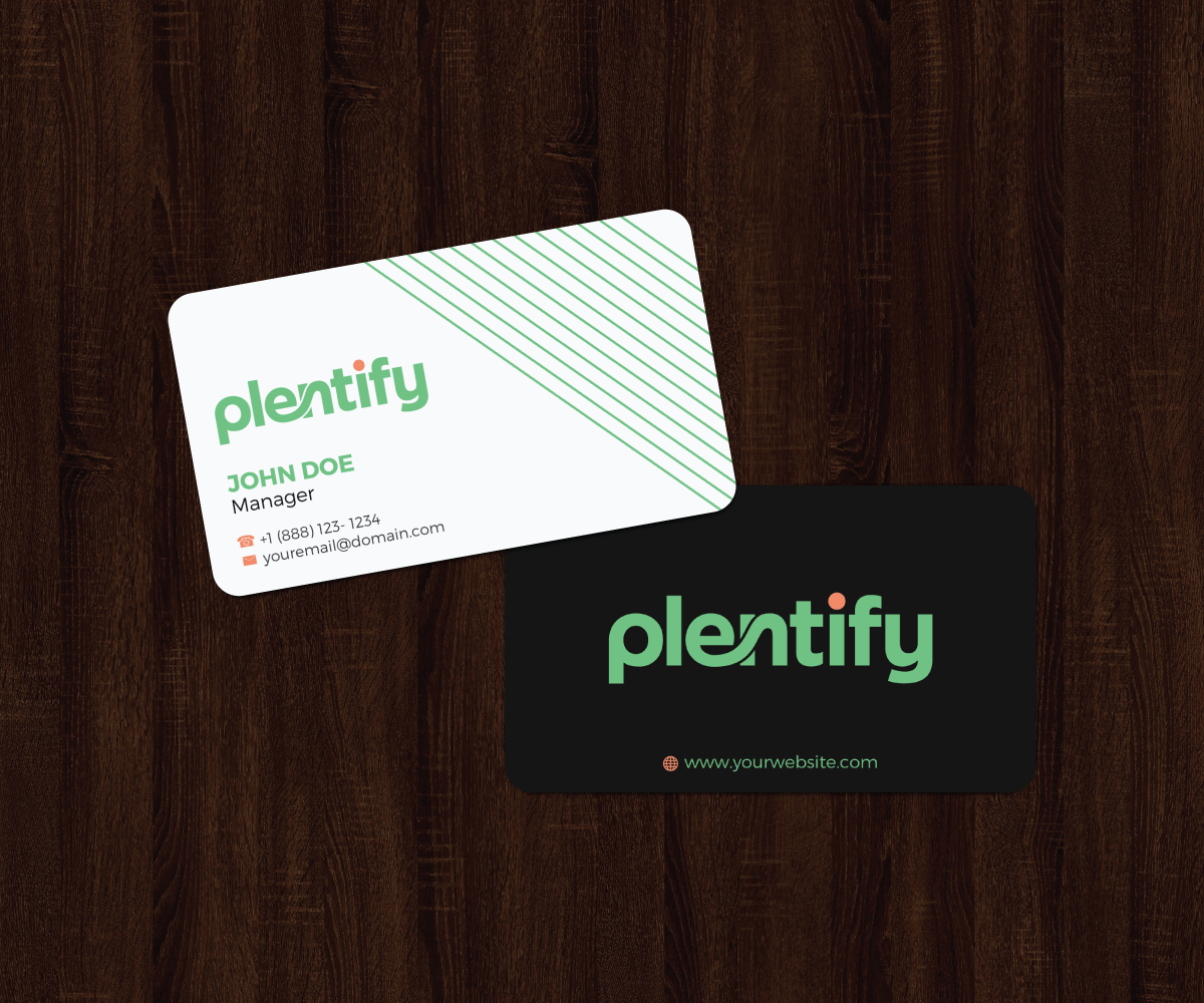 Modern, Professional, Utility Business Card Design for Plentify by JK18 ...