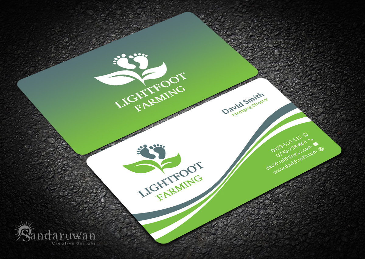 Elegant, Playful, Farming Business Card Design for Lighfoot Farming by ...