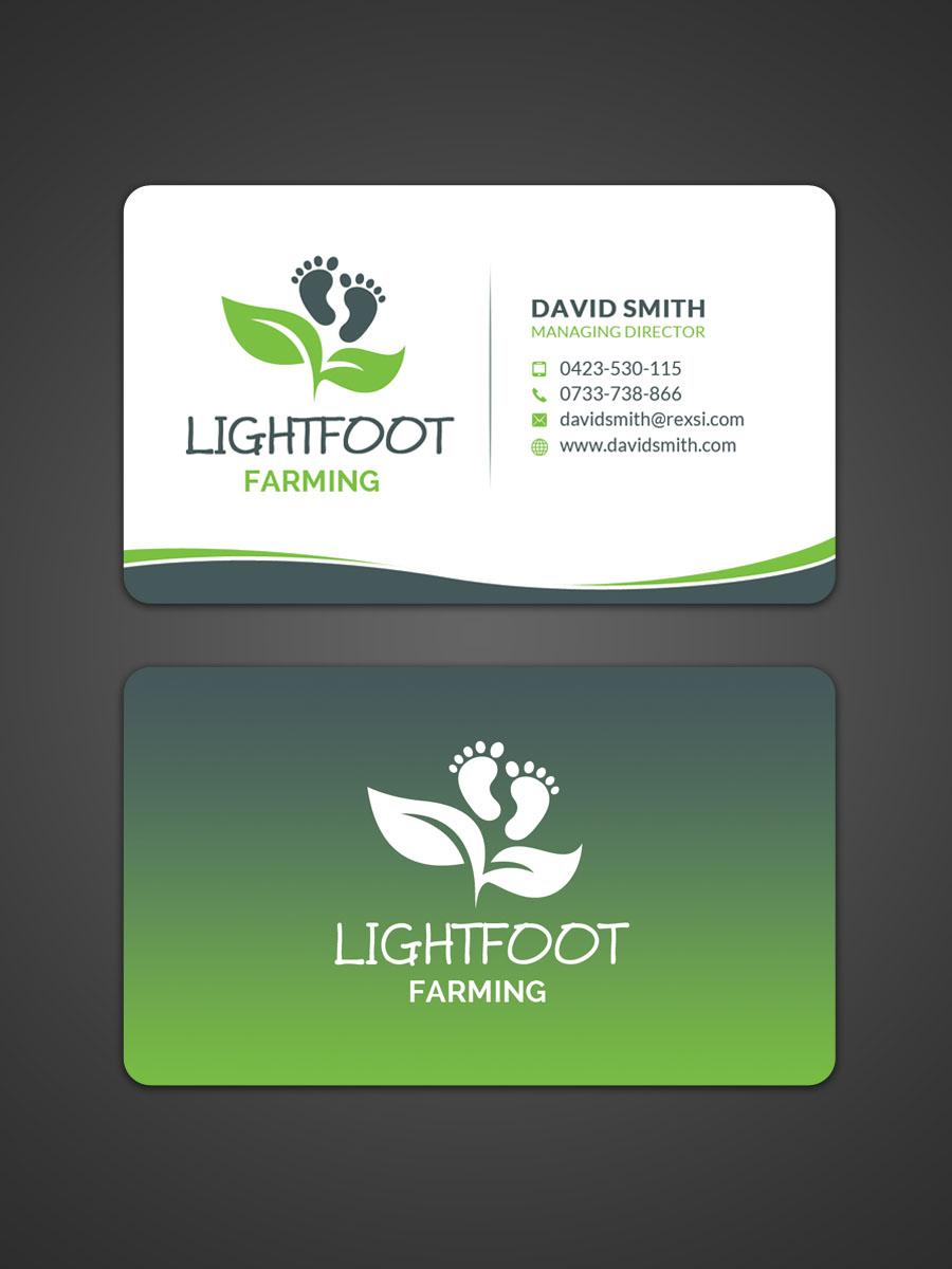 Elegant, Playful, Farming Business Card Design for Lighfoot Farming by ...