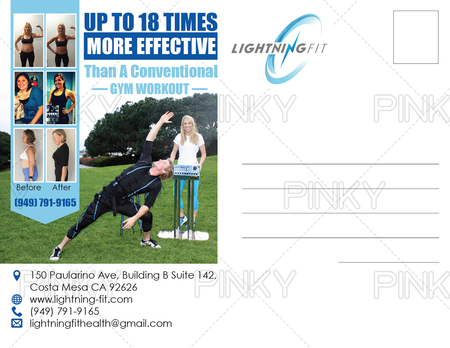 Modern, Elegant, Personal Trainer Postcard Design for Lightning Fit by ...