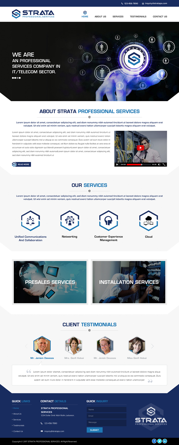 Professional, Serious, Professional Service Web Design for a Company by ...