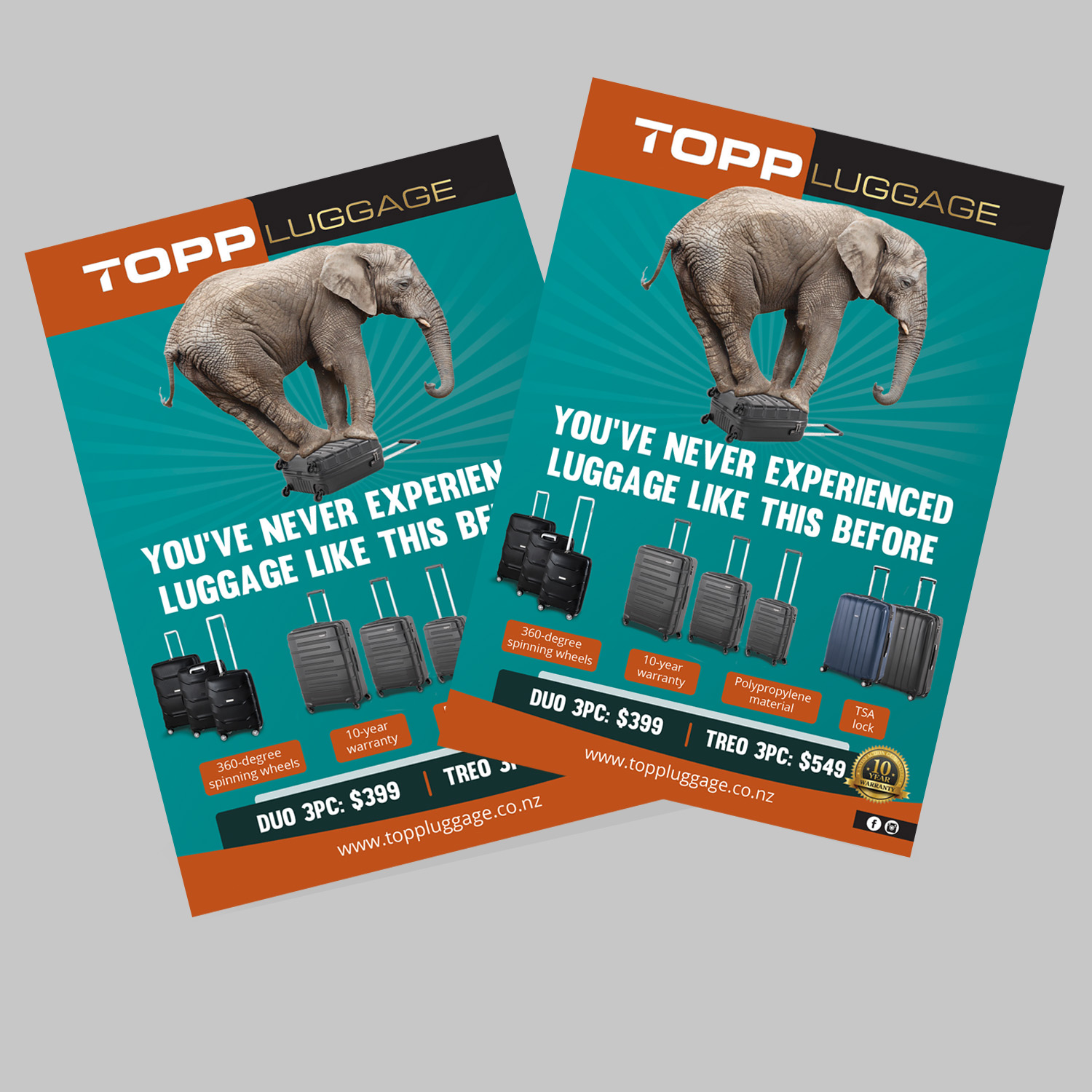 Serious, Modern, Promo Flyer Design for Topp Luggage by sriguru.srinu ...