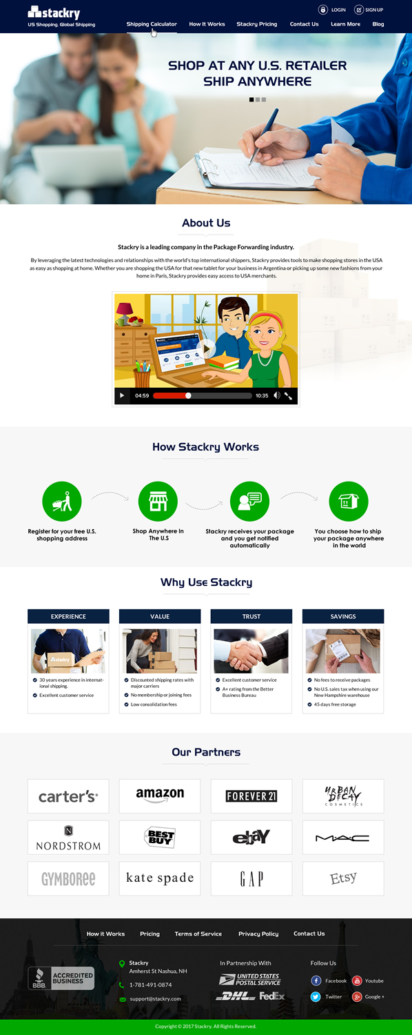 Serious, Modern, Shipping Web Design for US shopping, global shipping ...