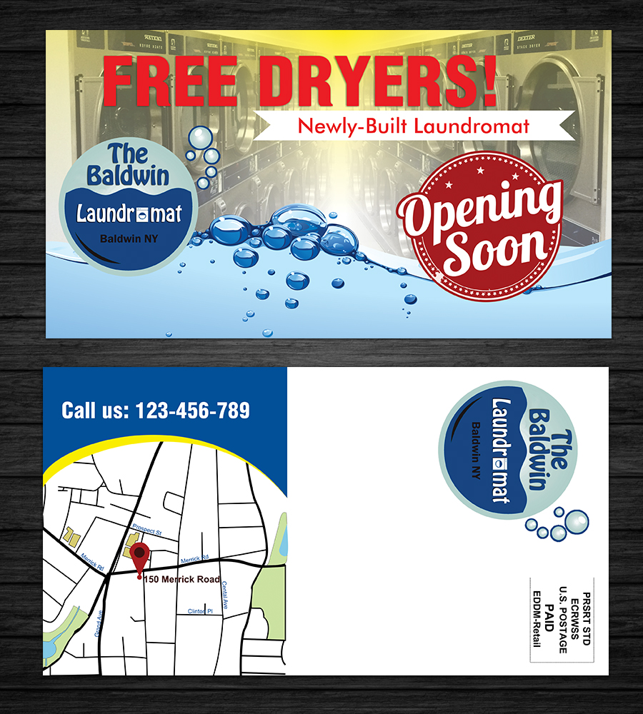 Serious, Professional, Retail Postcard Design for Tremont Laundry by ...