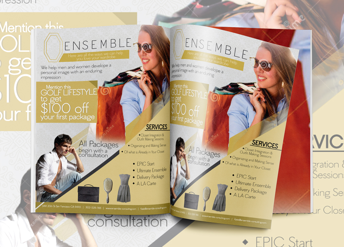 Upmarket, Elegant, Shopping Advertisement Design for Ensemble ...