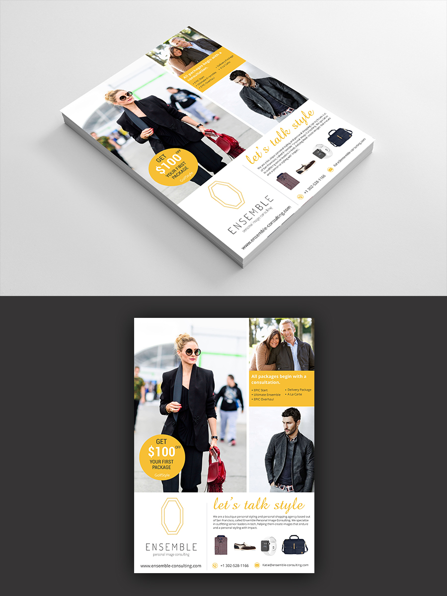 Upmarket, Elegant, Shopping Advertisement Design for Ensemble ...