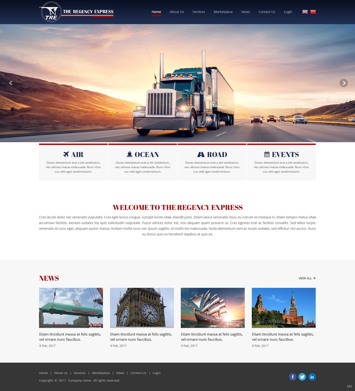 Elegant, Playful, Freight Forwarding Web Design for The Regency Express ...