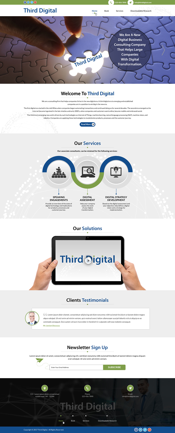 Modern, Upmarket, Management Consulting Wordpress Design for Third ...