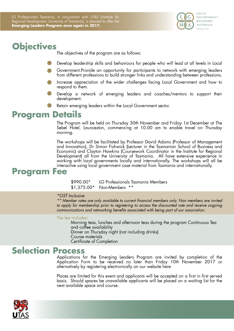 Modern, Bold, Government Brochure Design for LG Professionals Tasmania ...