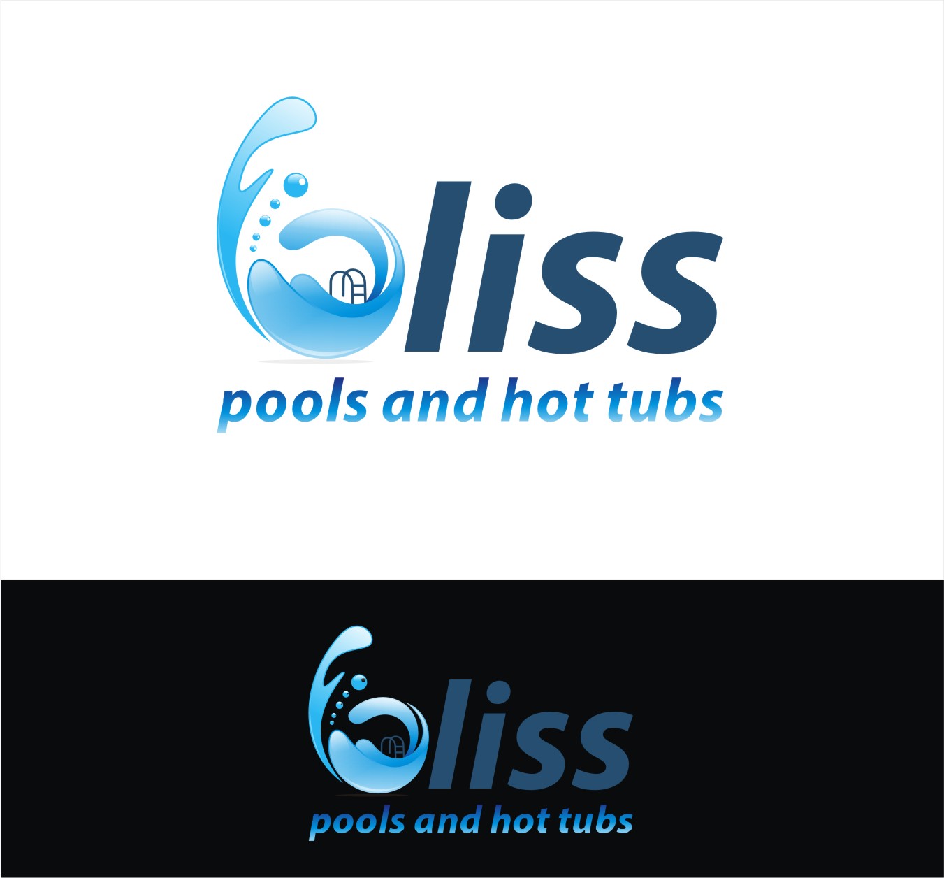 Modern, Playful, Construction Logo Design for Bliss pools and hot tubs ...