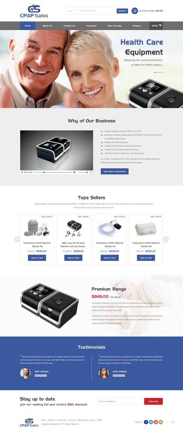 Modern, Professional, Health Care Web Design for CPAP Sales Pty Ltd by ...