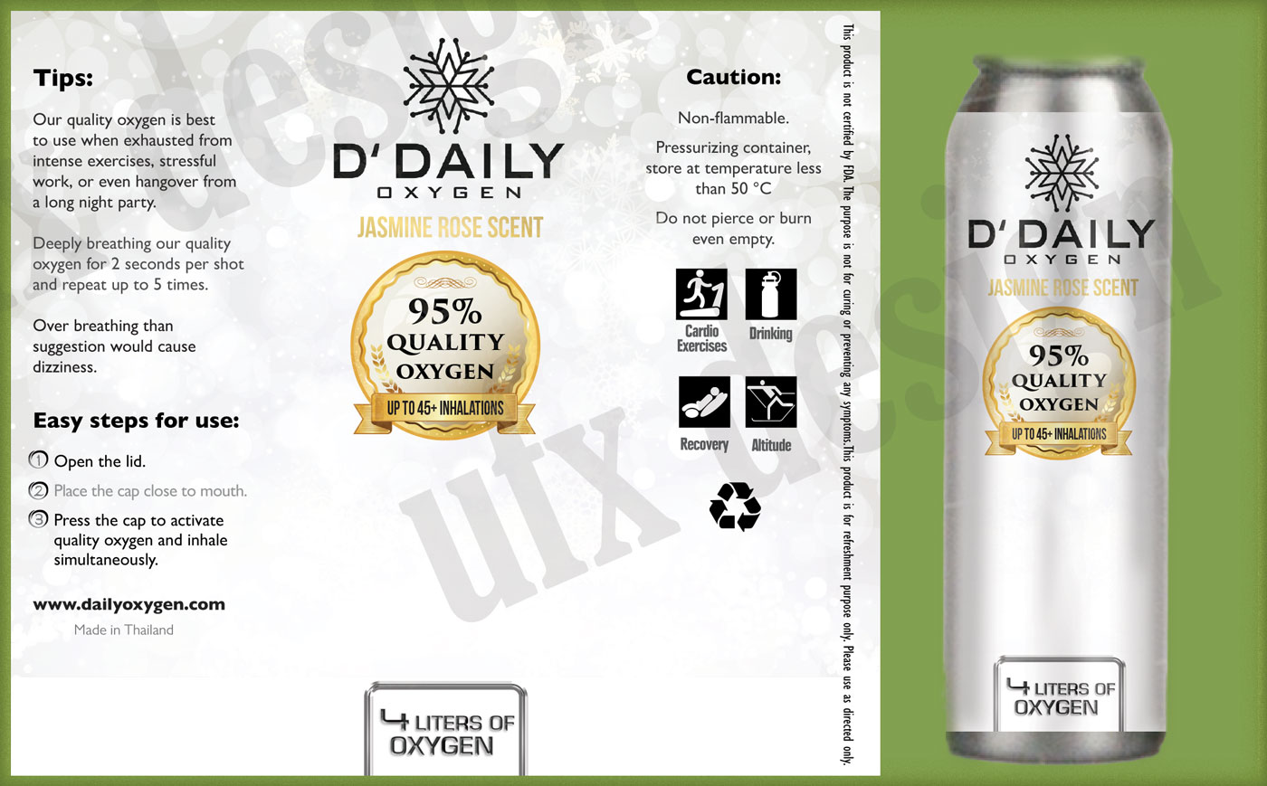 Modern, Professional Label Design for DAILY OXYGEN CO., LTD. by ...