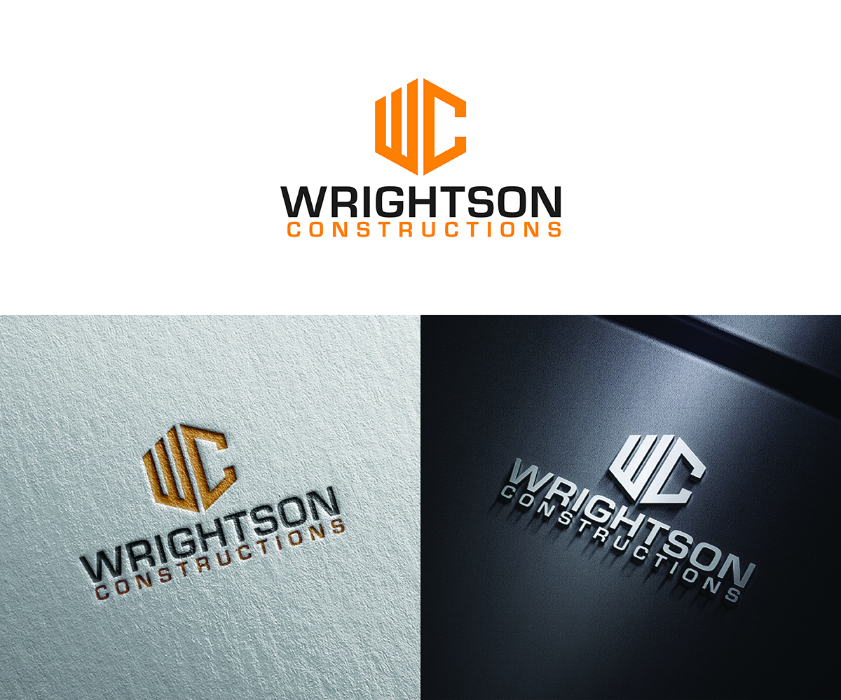 Masculine, Professional, Construction Company Logo Design for Wrightson Constructions WC by ...