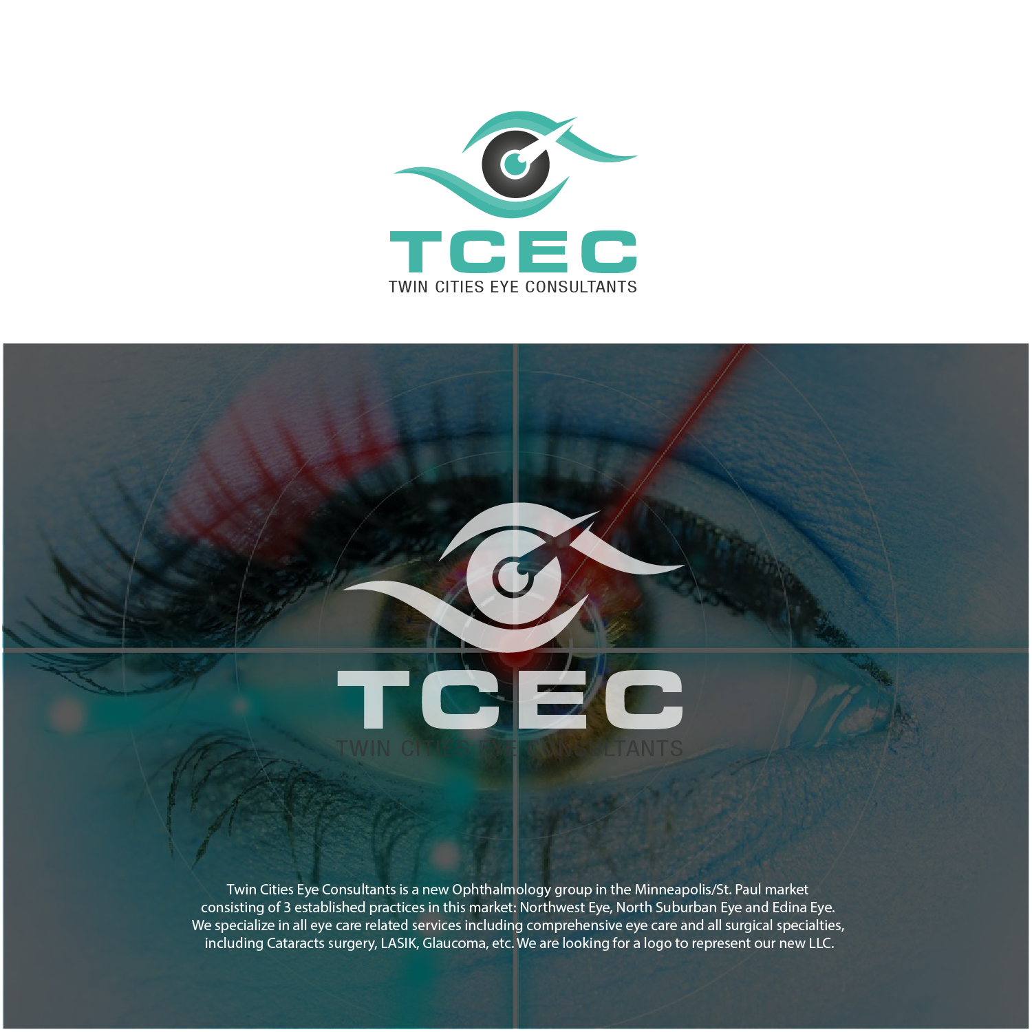 Bold, Modern, Group Logo Design for Twin Cities Eye Consultants or TCEC ...