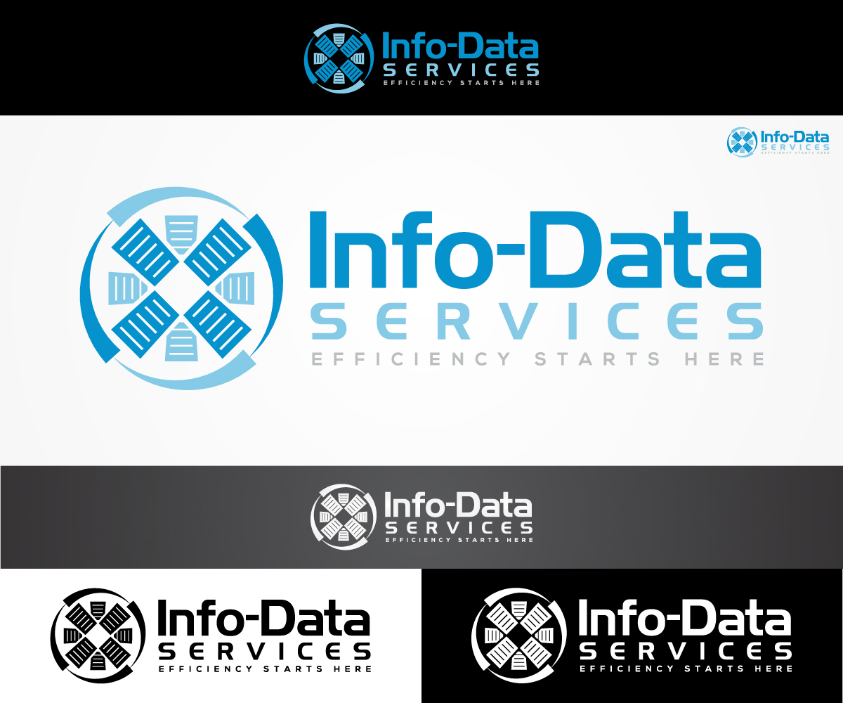 Bold, Serious, Business Service Logo Design for Info-Data Services ...