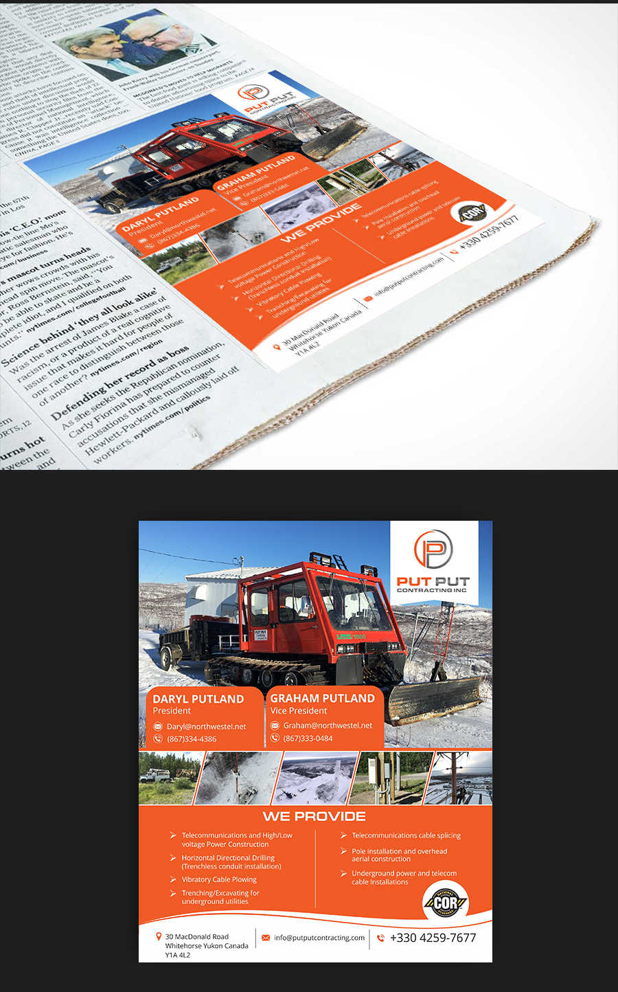 Bold, Modern, Telecommunications Advertisement Design for Put Put ...