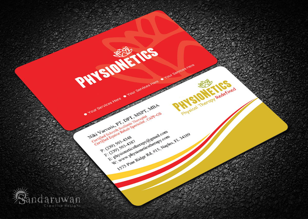 Elegant, Modern, Physical Therapy Business Card Design for PhysioNetics ...