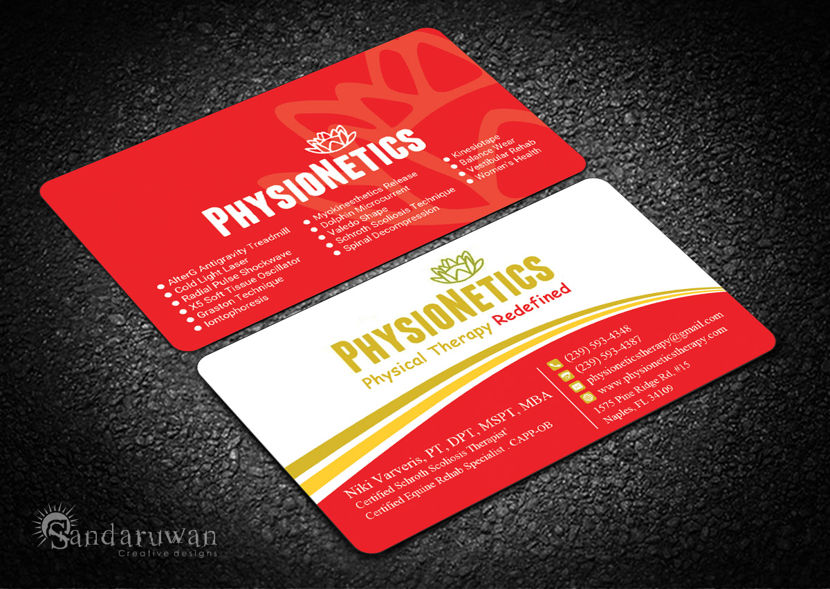 Elegant, Modern, Physical Therapy Business Card Design for PhysioNetics ...
