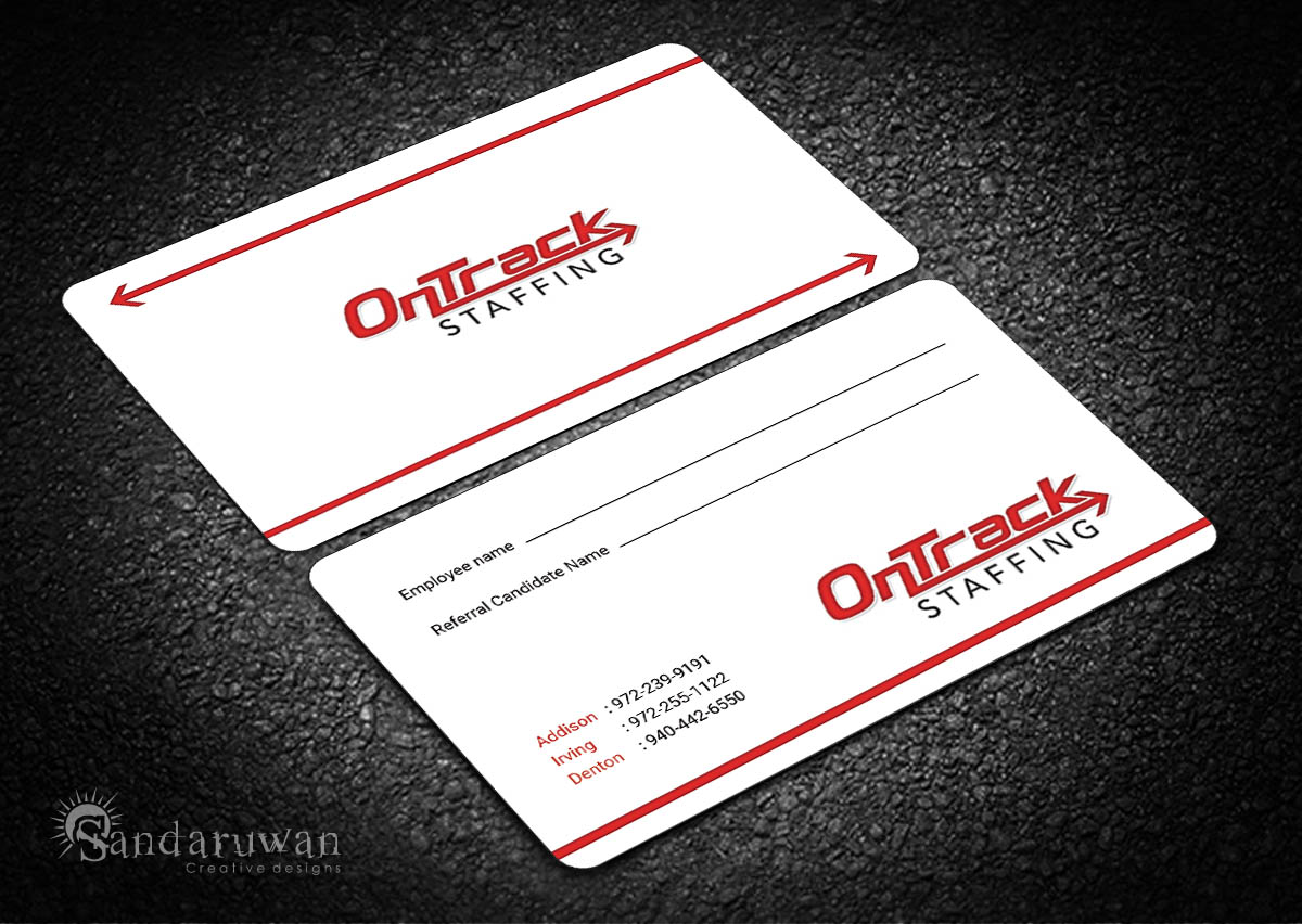Bold, Modern, Business Business Card Design for OnTrack Staffing by ...