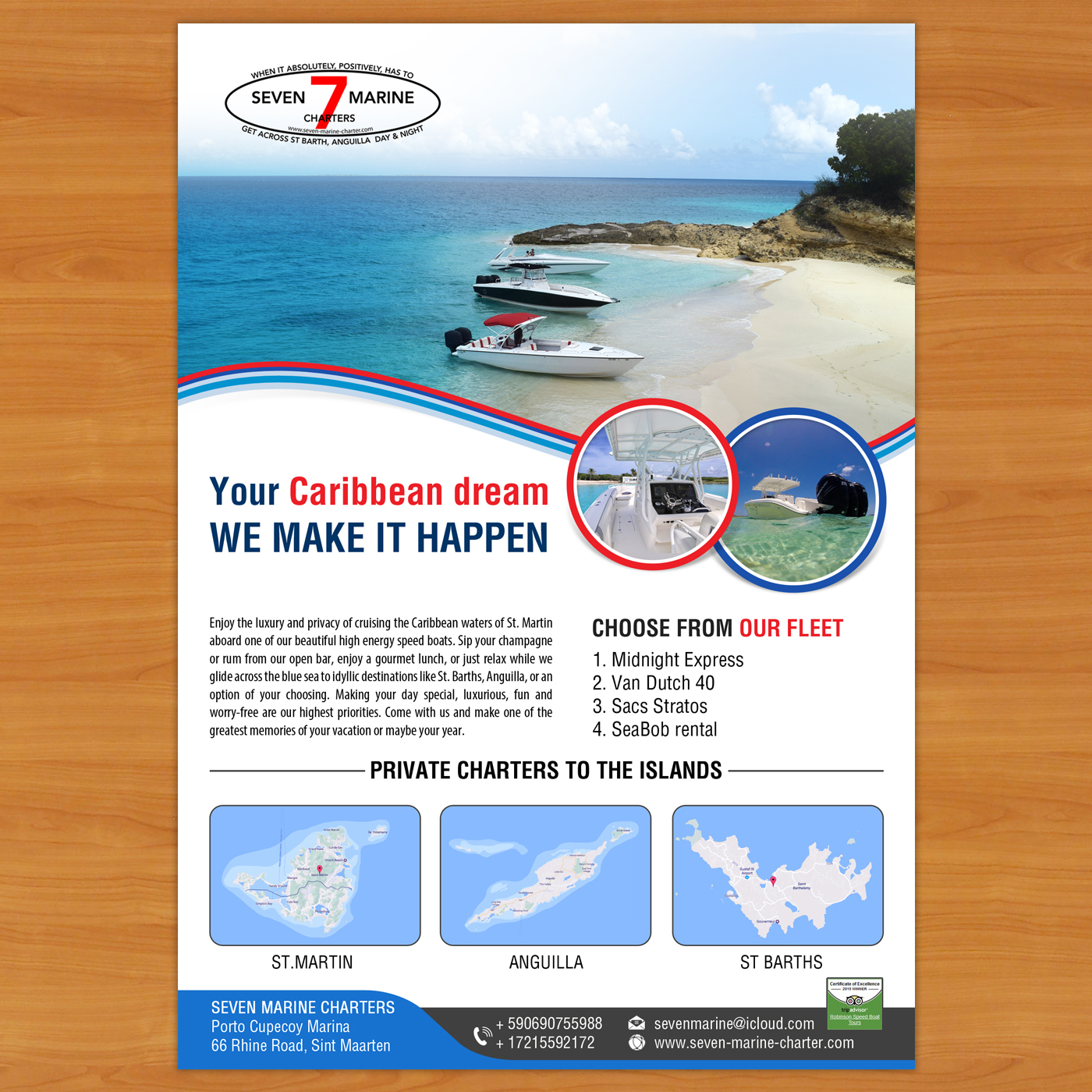 Professional, Bold, Marine Flyer Design for Caribbean marines N.V ...