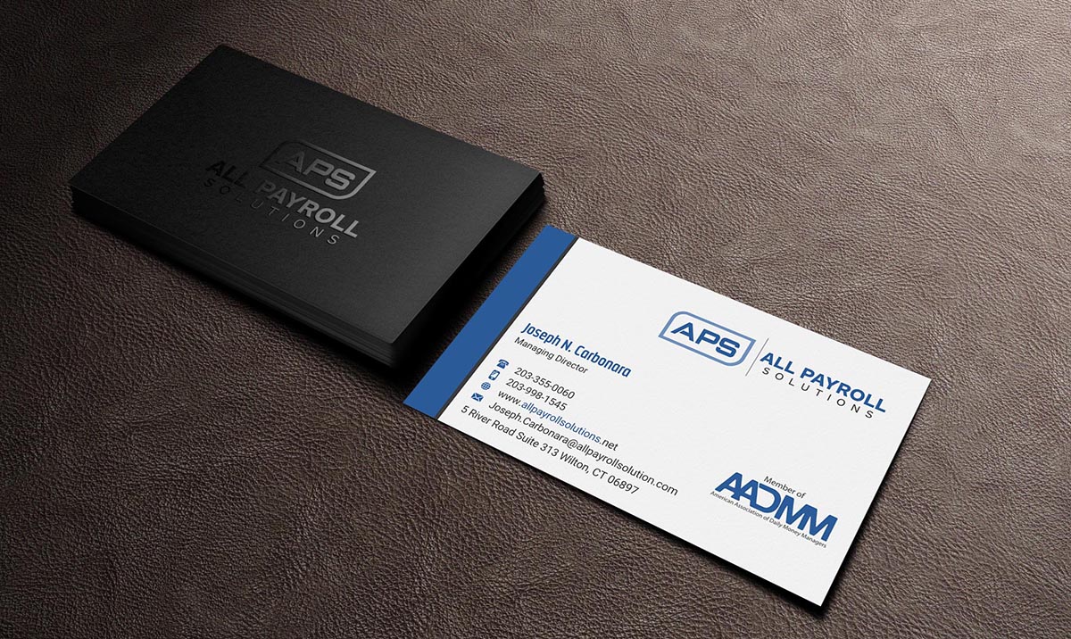 Serious, Modern, Financial Service Business Card Design for All Payroll ...