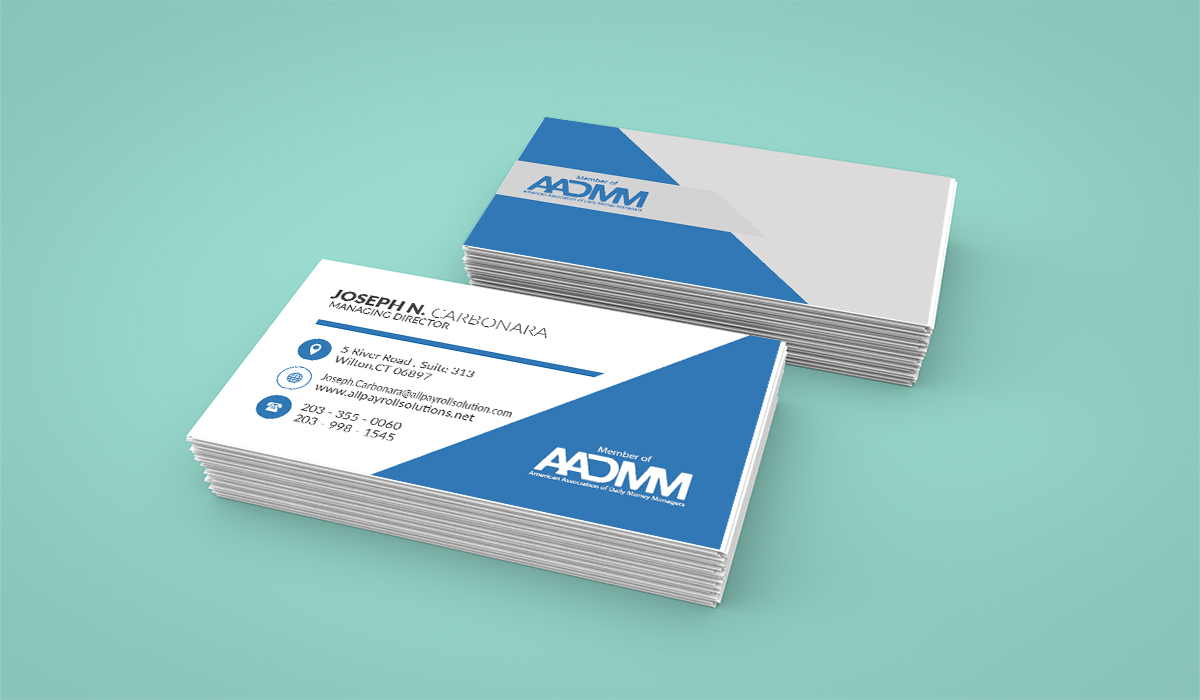 Serious, Modern, Financial Service Business Card Design for All Payroll ...