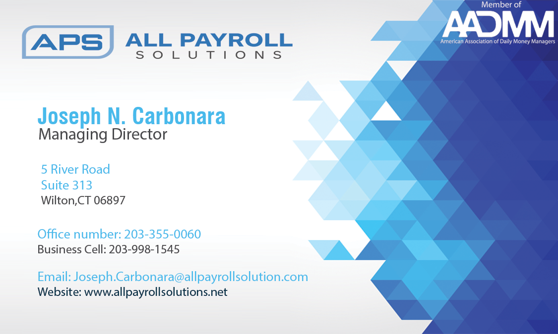 Serious, Modern, Financial Service Business Card Design for All Payroll ...