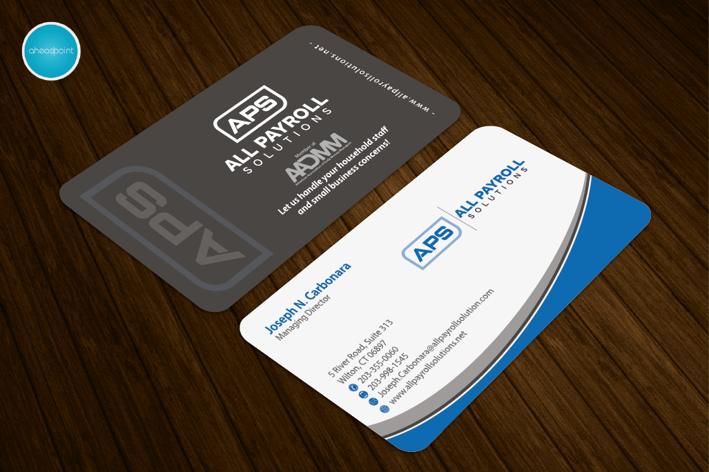 Serious, Modern, Financial Service Business Card Design for All Payroll ...
