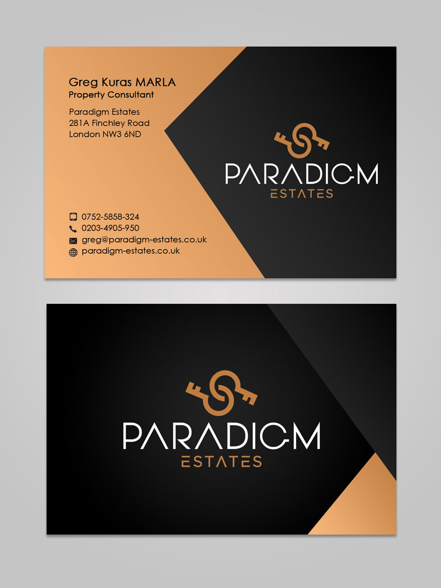 Elegant, Serious, Real Estate Agent Business Card Design for Plasso by ...
