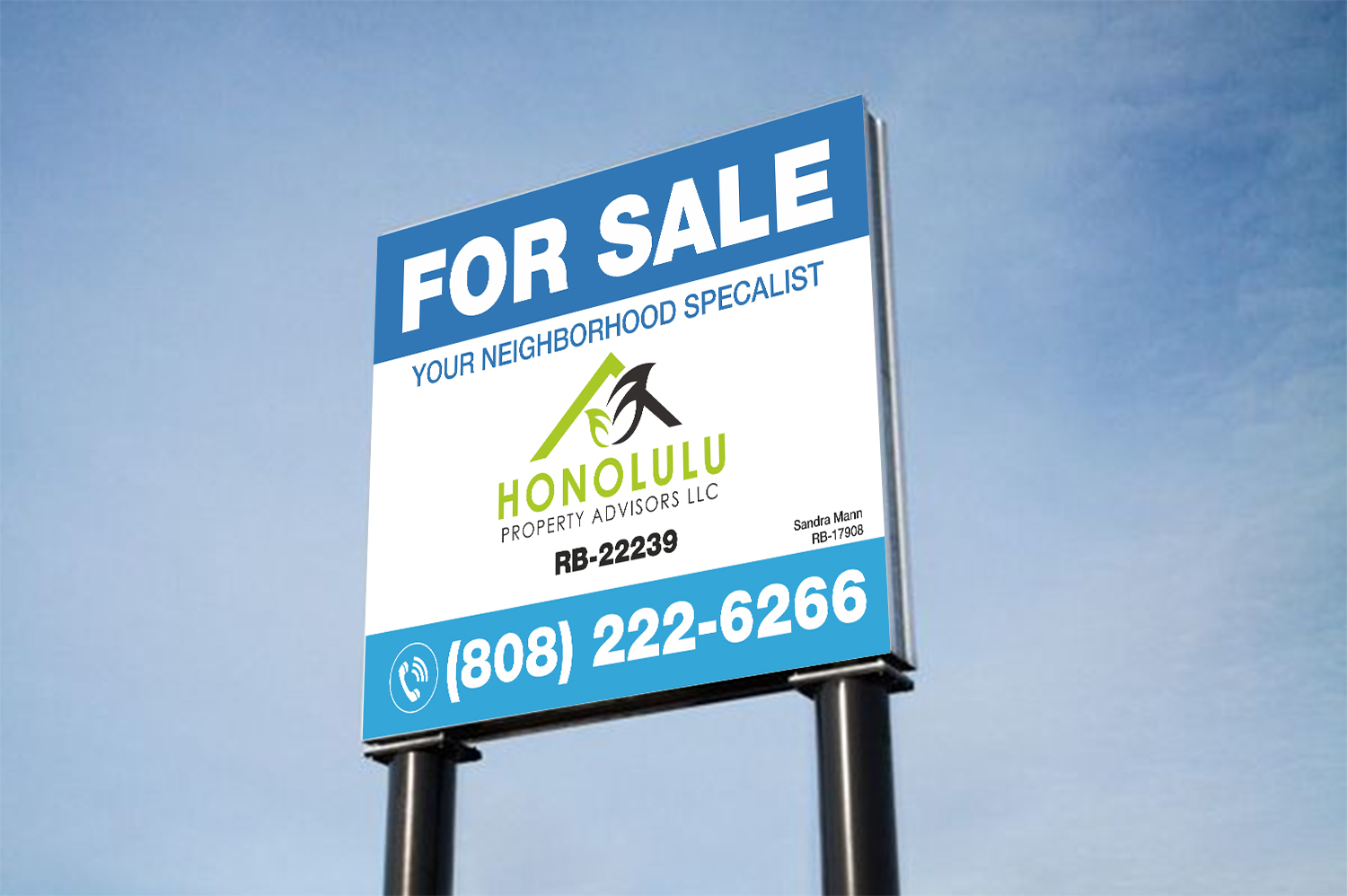 Serious, Professional, Real Estate Signage Design for Honolulu Property ...