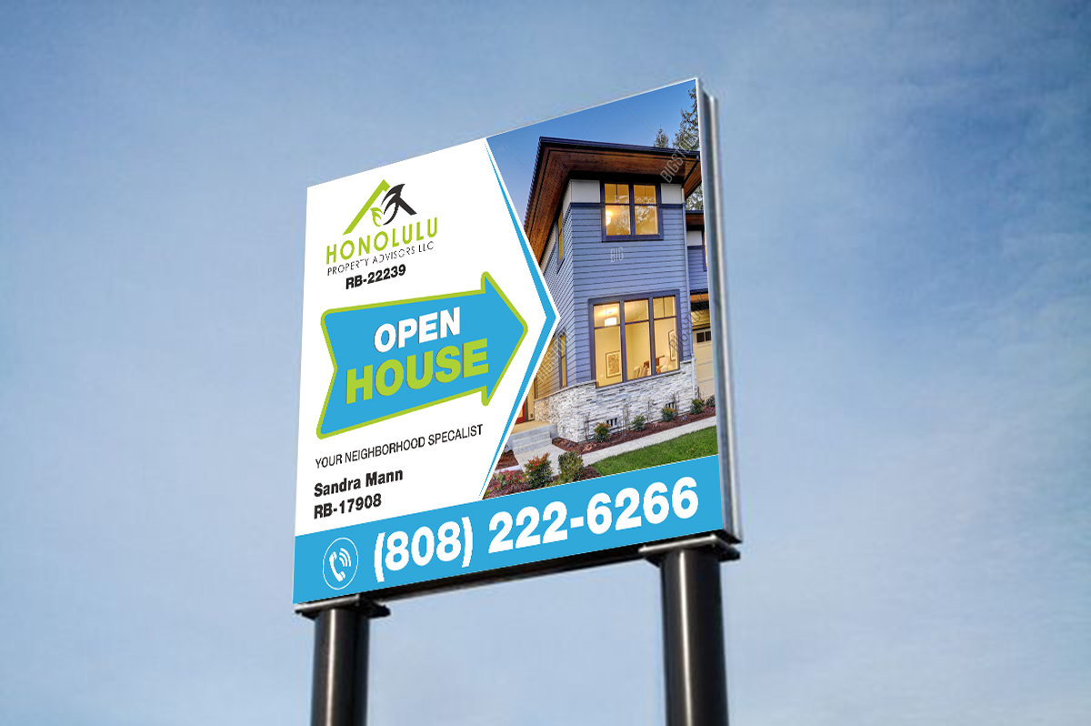 Serious, Professional, Real Estate Signage Design for Honolulu Property ...