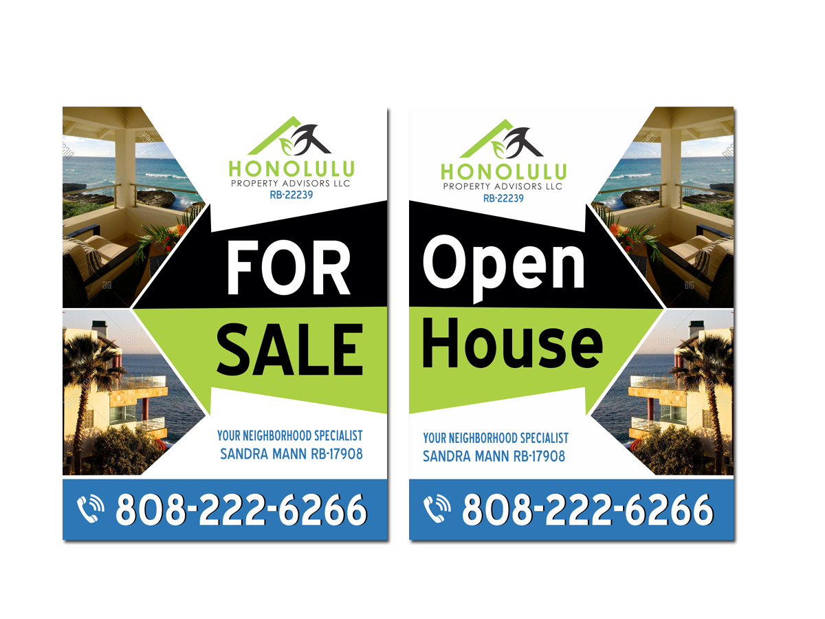 Serious, Professional, Real Estate Signage Design for Honolulu Property ...
