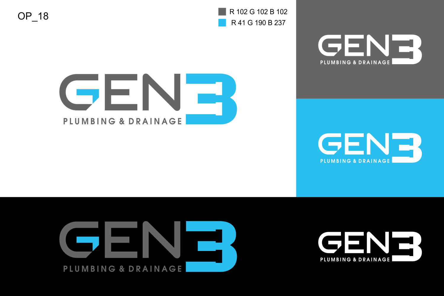 Masculine, Bold, Construction Logo Design for Gen3 Plumbing & Drainage ...