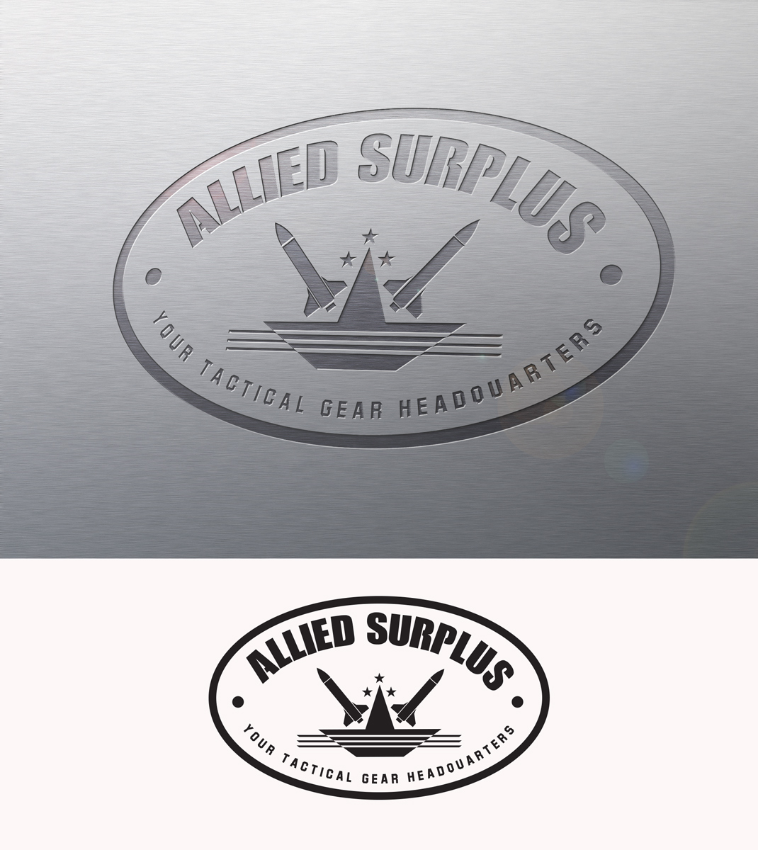 Bold, Masculine, Store Logo Design for Allied Surplus by Impressive Sol ...