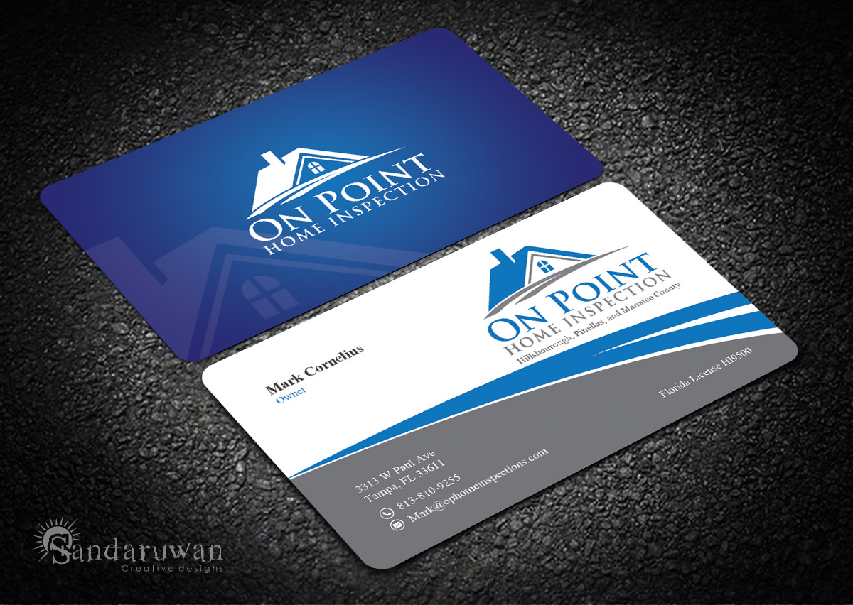Masculine, Elegant, Home Inspection Business Card Design for On Point ...