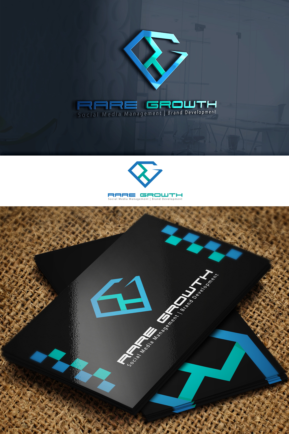 Bold, Modern, Marketing Logo Design for Rare Growth Social Media ...