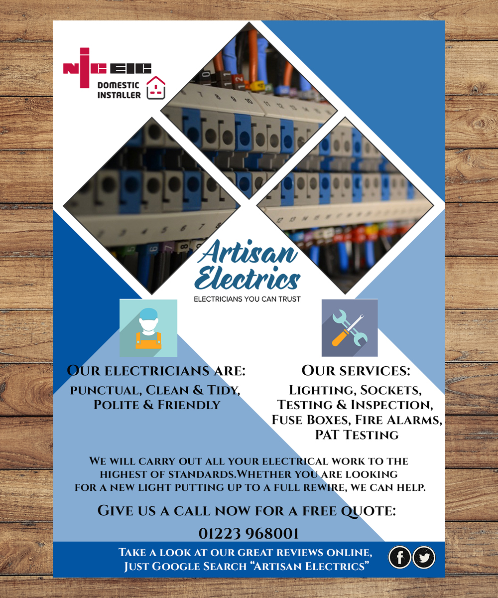 Bold, Serious, Electrician Flyer Design for Artisan Electrics by Mieta ...