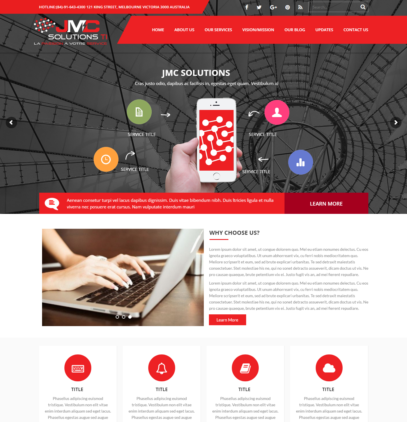 Professional, Upmarket, It Company Wordpress Design for JMC Solutions ...