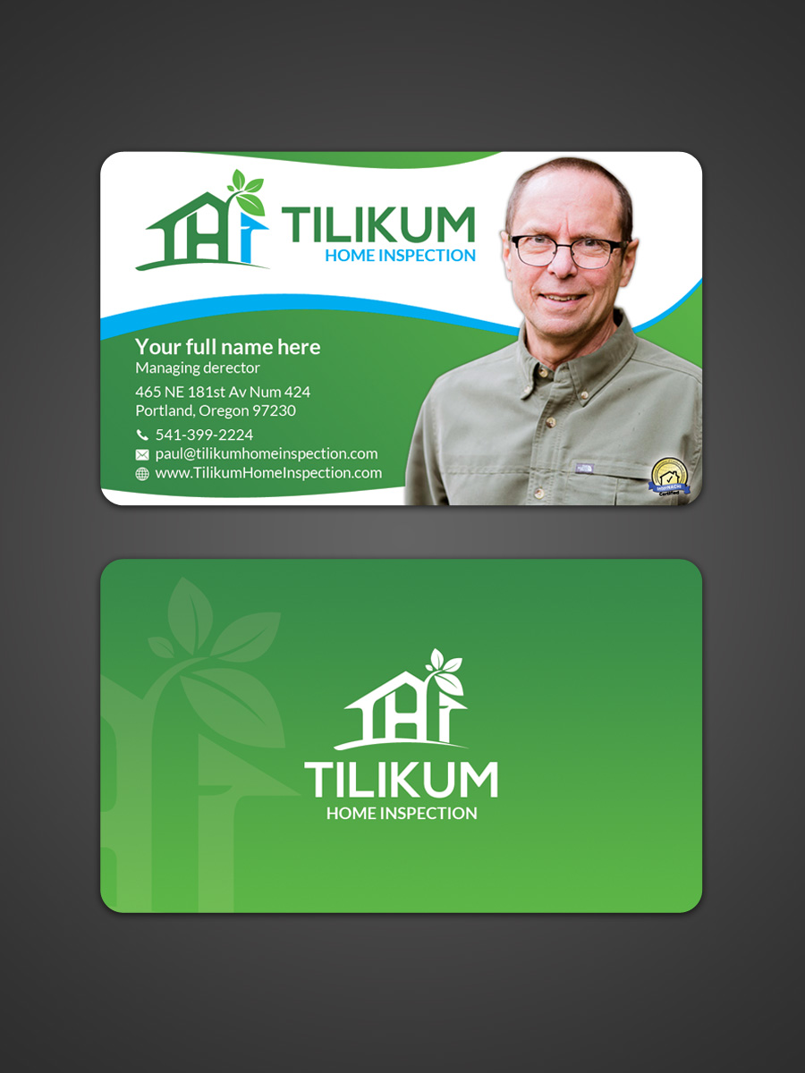 Upmarket, Bold, Home Inspection Business Card Design for Tilikum Home ...